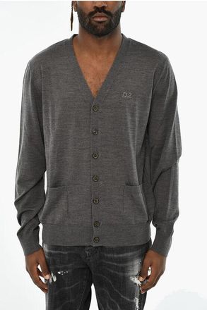Dsquared2 Virgin Wool V-Neck Cardigan size Xl