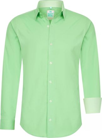 Rusty Neal Herren-Hemd Pastellfarben Premium Slim Fit Langarm Cotton-Stretch Kontrast Hemd Business-Hemden Freizeithemd 66, Gr&ouml;&szlig;e:3XL, Farbe:Olive