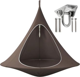 Generic Rundschaukel - H&auml;ngezelt Outdoor Tragkraft 100-200 Kg, H&auml;ngesessel f&uuml;r Drinnen, Aufh&auml;ngeset Inklusive Edelstahlhaken - Schaukelstuhl,Braun,1.5 * 1.5m/