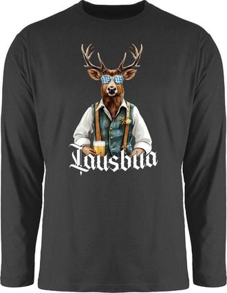 Shirtracer Rundhalsshirt Lausbua Lausbub Schlawiner Lauser Hirsch Mode für Oktoberfest Herren