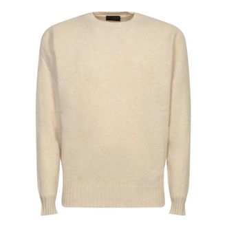 Dell'Oglio Homme, Pulls, Blanc, Taille: XL Tricot Blanc pour Homme Aw24