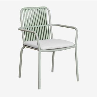 Sklum Sklum - Stapelbarer Gartenstuhl mit Armlehnen aus Aluminium Alberta Smoky Gr&uuml;n