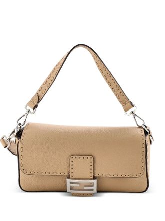 Fendi Selleria Baguette NM Bag Leather Medium shoulder bag - Marron