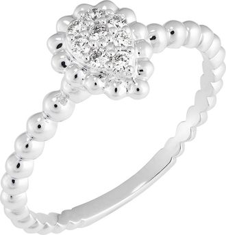 Edenly Ring Fleur de Sel - Perlenträne - 375er Weißgold und Diamanten