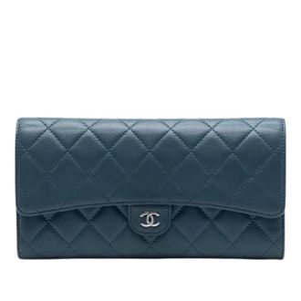 Chanel Pre-owned Quilted Lambskin Wallet - - Pre-owned - Damen - Blau - ONE SIZE