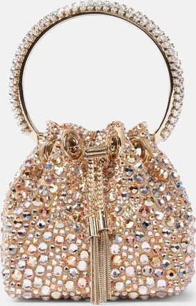 Jimmy Choo London Bucket-Bag Bon Bon Micro aus Satin mit Kristallen