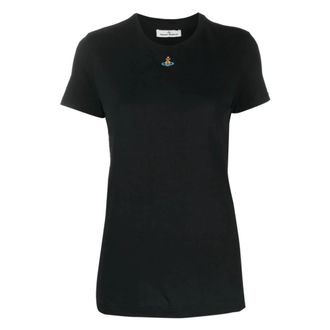 Vivienne Westwood Black Orb Signature Logo T-Shirt - - Tops - Damen - Schwarzk - L