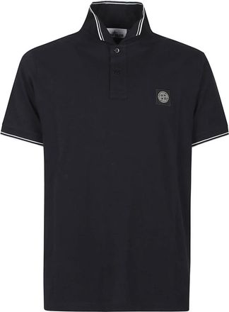 Stone Island Homme, Tops, Bleu, Taille: XL Polo Slim Fit Manches Courtes