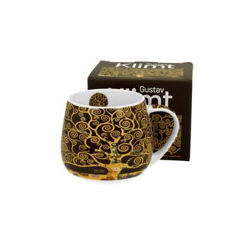Duo Barrel Becher inspiriert von G. Klimt Tree of Life Brown - 0,43l