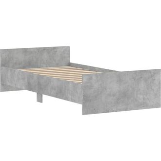 vidaXL Bettgestell Betongrau 90x200 cm Holzwerkstoff Vidaxl