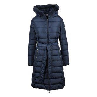 Liu Jo Femme, Manteaux, Bleu, Taille: 38 FR Piumino lungo sfiancato