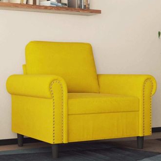 vidaXL Vidaxl - Fauteuil Jaune 60 cm Velours