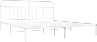Generic Bettgestell mit Kopfteil aus Metall, Kopfteil für Doppelbett, Rückenlehne für Bett, (schwarz, 120 x 190 cm) (200 x 200 cm)