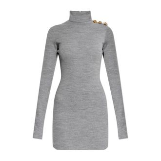 Balmain Turtleneck Dress - - Dresses - Damen - Grau - 2XS