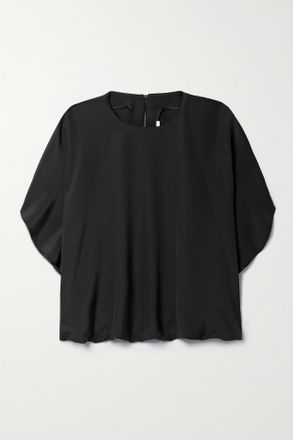 FFORME Haut Effet Cape En Cr&ecirc;pe De Soie Kaia - Noir