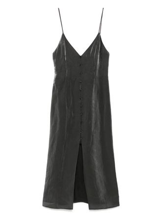 Alysi robe mi-longue à col v - Gris