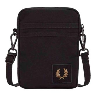 Fred Perry Nylon Badge Kleine Umh&auml;ngetasche - - Bags - Herren - Schwarzk - ONE SIZE