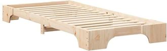 vidaXL Bodenbettgestell mit Speicher Braun Holz Vidaxl