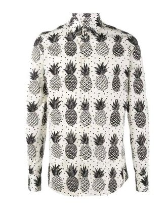 Dolce & Gabbana Pineapple Print Shirt Size 14.5