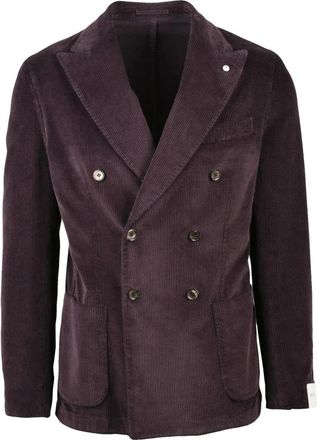 L.B.M. 1911 L.b.m. 1911, Homme, Vestes, Violet, Taille: 2XL Veste Doppiopetto en Velours