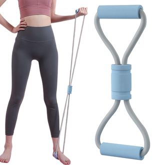 Generico Widerstandsbänder für Damen, 8 Figuren, Bänder für Arme mit Griffen für Übung, tragbar, rutschfest, zum Dehnen von Armen, Rücken, Brust, Schultern