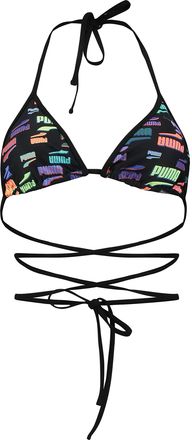 Puma Damen Wrap Triangle Bikini Top, Black Combo, XL EU