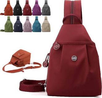 Generic 3 in 1 Anti-Theft Travel Tote Bag, Womens Mini Backpack Waterproof 2-Way Commuter Bag Stylish Oxford Cloth Crossbody Bags (Red)