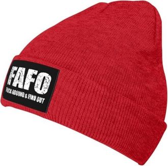 Generic Fafo Fuck Around D&eacute;couvrez Femme Homme Bonnet De P&ecirc;cheur Chaud Bonnets Tricot&eacute; &Eacute;lastique Skull Cap pour Randonn&eacute;e Course &Agrave; Pied Toutes Les Saisons