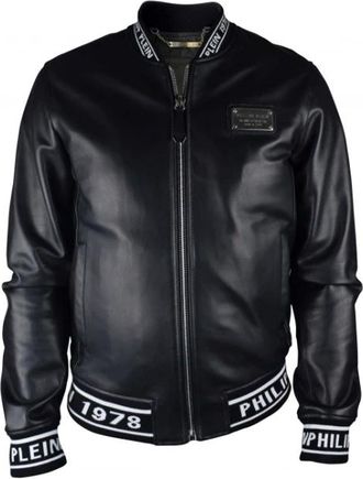 Philipp Plein Homme, Vestes, Noir, Taille: M Blouson Bomber en Cuir