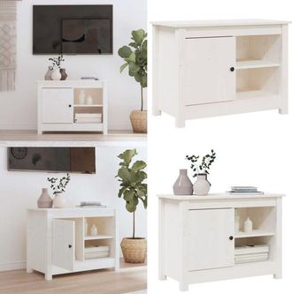 vidaXL Vidaxl - TV-Schrank Wei&szlig; 70x36,5x52 cm Massivholz Kiefer - tv Schrank - Holzm&ouml;bel - Kiefernholzm&ouml;bel - Fernsehtisch - Wohnzimmerschrank - Home &