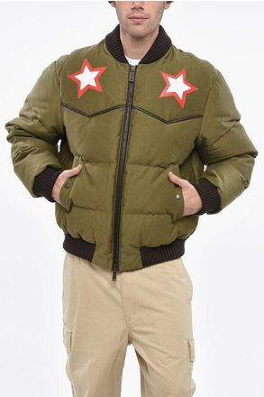 Dsquared2 Padded WESTERN Padded Bomber with Faux Leather size 46