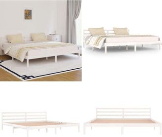 vidaXL Massivholzbett Kiefer 200x200 cm Weiß - Holzbett - Kiefernholzbett - Doppelbett - Massivholzbette - Bettgestell - Home & Living