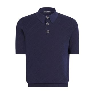 Dolce & Gabbana Homme, Tops, Bleu, Taille: L Polo en soie