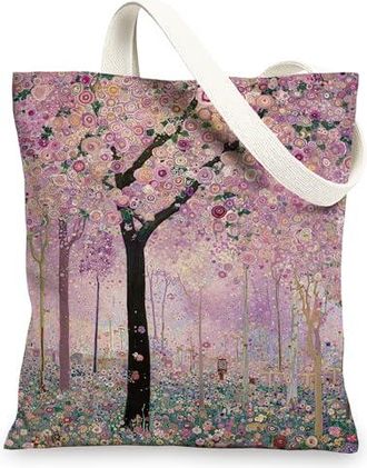 Generic Sac fourre-tout en toile florale, motif botanique vintage, sacs à provisions réutilisables, légers et lavables en toile respectueux de lenvironnement,