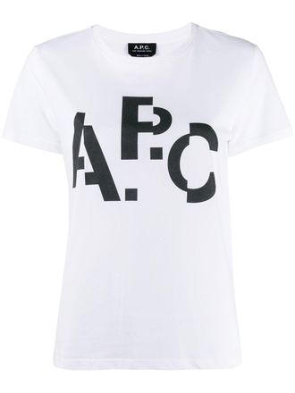 A.P.C. t-shirt à logo imprimé - Blanc