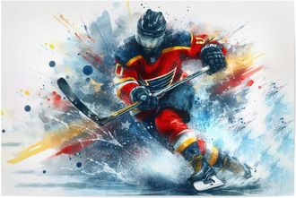 artboxONE Poster 60x40 cm Sport Eishockey D hochwertiger Design Kunstdruck - Bild sport bunt eishockey