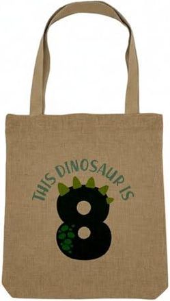 Fabulous Sac Shopping Tote Bag Aspect Lin - This Dinosaur is 8 Birthday Celebration Kids Party Gift Theme - Sac de Courses Toile Epaisse 360g Beige Naturel Cab