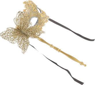 DOITOOL Elegante Venezianische Masquerade Maske mit Stab Handgehalten für Damen Karneval Kostüm Ball Party Mardi Gras Maskerade Gesicht Verkleidung mit Komfor