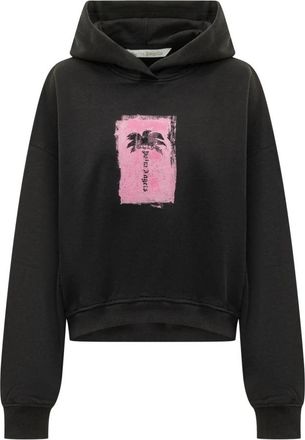 Palm Angels Palm Tree Loose Brushed Cotton Hoodie - - Sweatshirts & Hoodies - Damen - Schwarzk - S