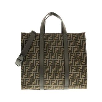 Fendi Sac Tote en Toile et Cuir de Veau Pre-owned - Homme - Pre-owned - Brun - Taille: ONE Size
