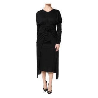 Dolce & Gabbana Femme, Robes, Noir, Taille: 42 FR Robe fourreau midi