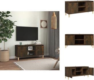 vidaXL Vidaxl - Meuble tv avec pieds en bois solide Chêne fumé 103,5x35x50 cm - Meuble Tv - Meuble Téléviseur - Meuble Audiovisuel - Support Tv - Meubles