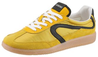 Verbenas Sneaker VERBENAS SIMON, Herren, Gr. 41, gelb, schwarz, Leder, Textil, unifarben mit Farbeins&auml;tzen, Schuhe Sneaker, Retrosneaker, Schn&uuml;rschuh, Freizeit