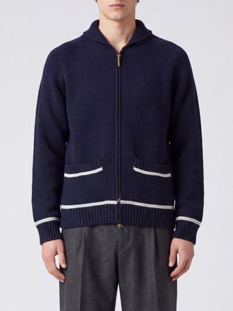 Sebago Cardigan en laine m&eacute;lang&eacute;e avec col ch&acirc;le et imprim&eacute; graphique