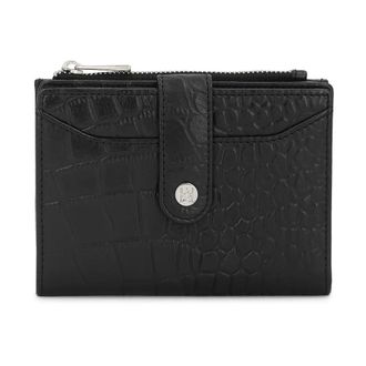Kazar Schwarzes gepr&auml;gtes Lederportemonnaie mit Druckverschluss - - Accessories - Damen - Schwarzk - ONE SIZE