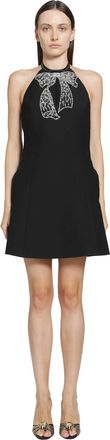 Valentino Embroidered Crepe Couture Mini Dress