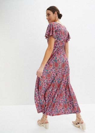 Bonprix Maxikleid lockerer Schnitt, mit Fl&uuml;gel&auml;rmeln, elastisches Material, Maxil&auml;nge