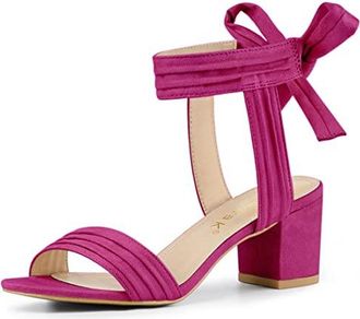 Allegra K Sanda&agrave; bout ouvert &agrave; la cheville et &agrave; talons chunky Rose vif 39