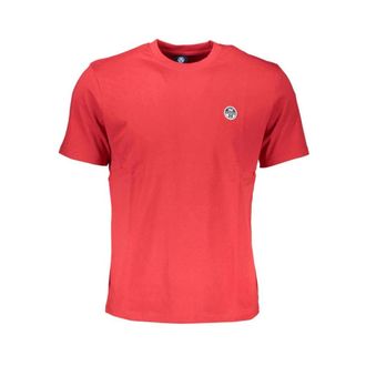 North Sails Homme, Tops, Rouge, Taille: 2XL T-shirt en Coton Rouge avec Logo