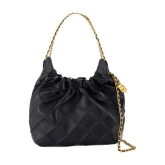 Tory Burch Womens Fleming Mini Shoulder Bag Black Lambskin